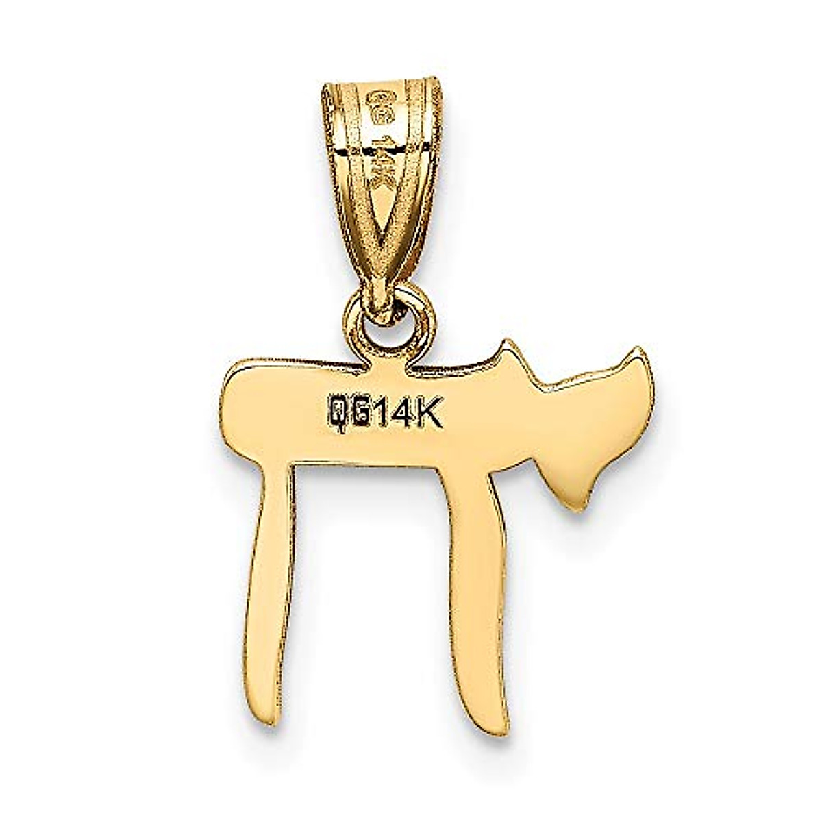 14k Yellow Gold Solid Chai Charm Pendant