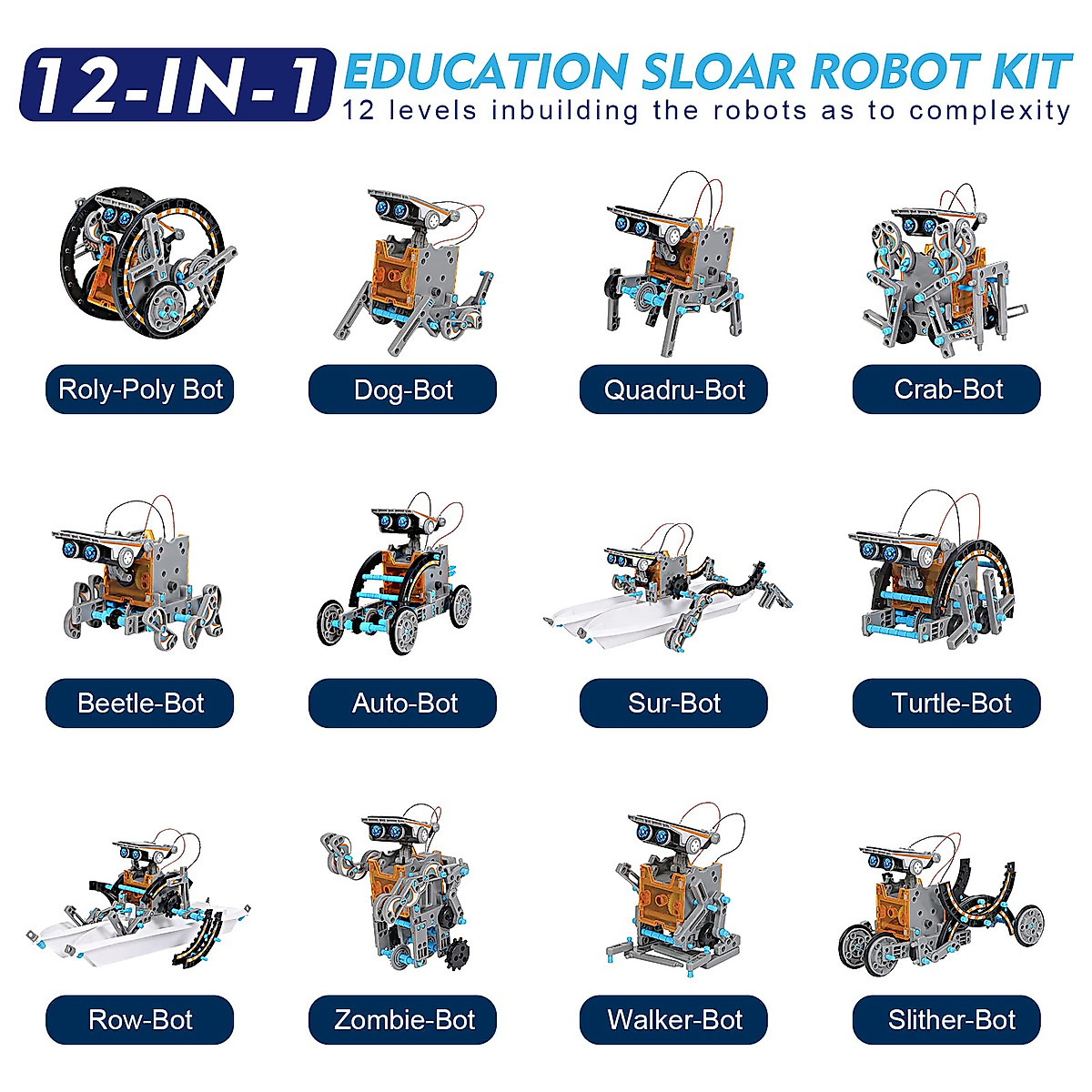 STEM Projects for Kids Ages 8-12, Solar Robot 12-in-1 Building Toys, Gifts for 8 9 10 11 12 Year Old Boys Girls, Education Science Robotics Kits Stem Toys, DIY Learning Science Boys Toys