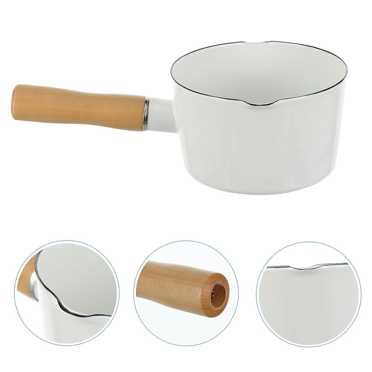 DOITOOL Sauce Pan Noodle Pot Baby Food Pan Kitchen Cookware Mini Soup Pot Enamel Saucepan Milk Heating Pot Cooking Utensils Infant Food Baking Pan Baby Food Cooking Pot