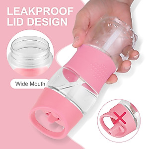 Kids Water Bottle with Straw 12 OZ BPA-Free Tritan Bulk Bottle Pink Little Girls Clear Drinking Bottle for School