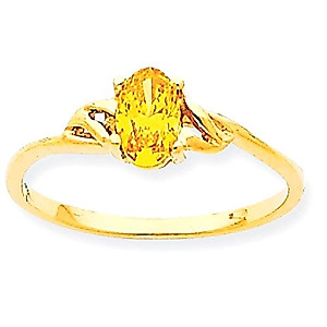 IceCarats 10K Yellow Gold Orange Citrine Ring Gemstone Band November Birthstone Jewelry Size 7.00