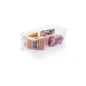 KitchenCraft Medium Plastic Fridge/Cupboard Organiser Storage Box, 15.5 x 31 x 9 cm (6" x 12" x 3.5") - Transparent