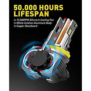 AUXITO Upgraded H11 LED Bulbs, 20000LM 100W Per Set, 6000K Cool White, H8 H9 LED Light Bulbs for Replacement, Plug and Play, Pack of 2