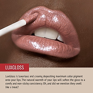 Runway Rogue LuxGloss Lip Gloss, High-Pigment Shimmer Soft Muted Rose-Gold Lip Gloss, ‘Strike a Pose’