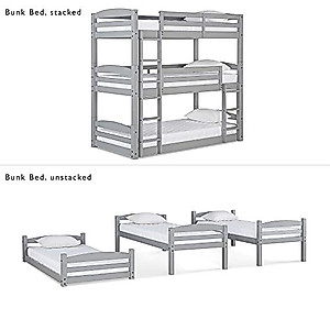 DHP Phoenix Triple Bunk Bed, Gray