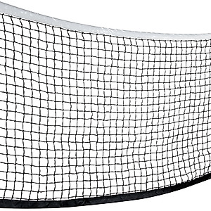 Standard Tennis Net with Winch Cable - 42" Plastic-Coated & Vinyl Netting - Full Size Replacement Sports Equipment for Indoor and Outdoor Tennis Courts - Carrying Bag Included