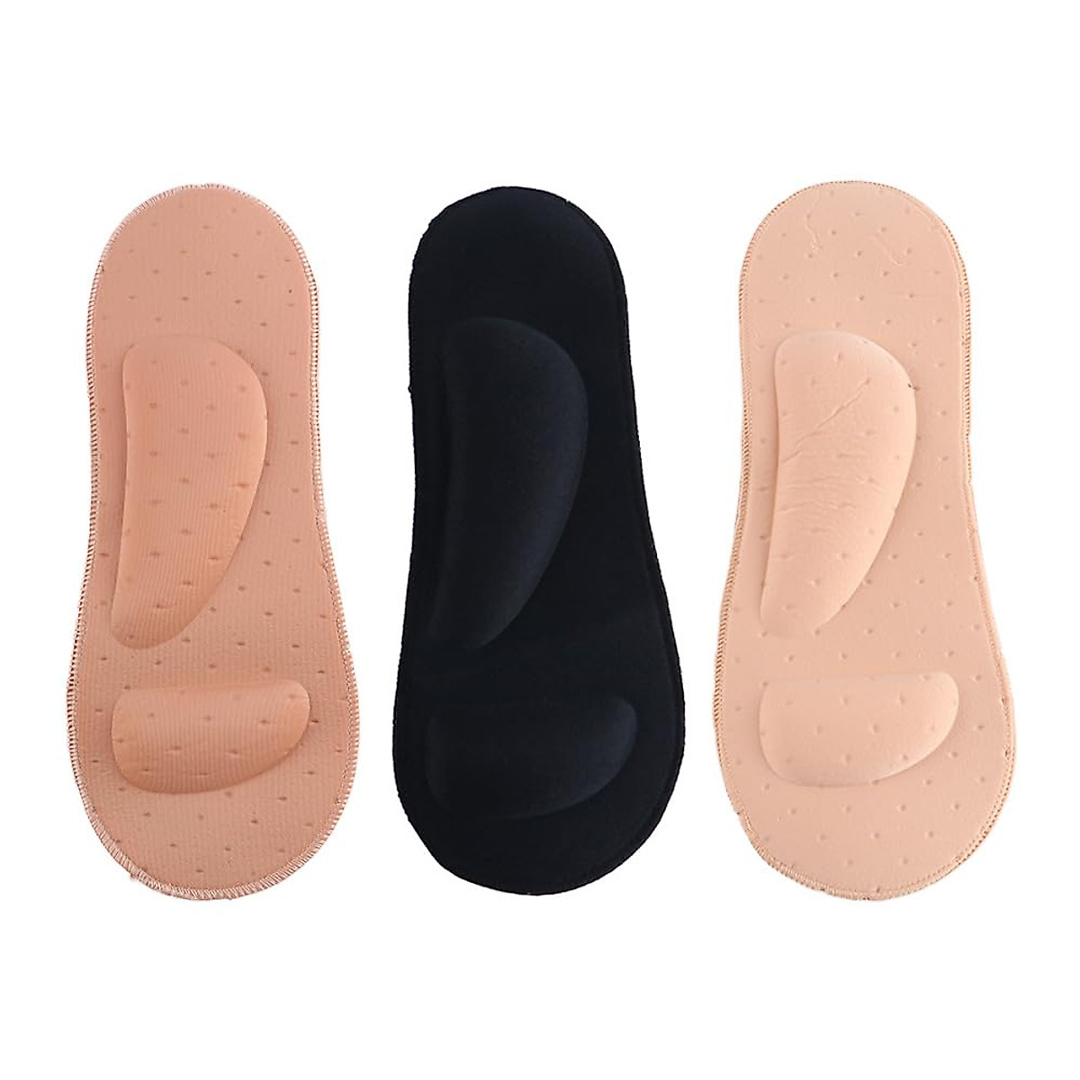 Vctitil 3 Pairs Women 3D Socks Ice Silk Invisible Socks with Gel Pad Arch Support Foot Massage Insole