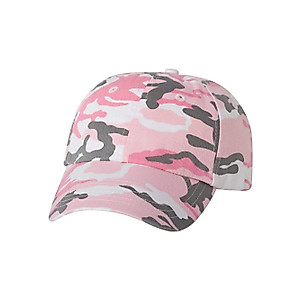 Valucap - Adult Bio-Washed Classic Dad Hat - VC300A - Adjustable - Pink Camo