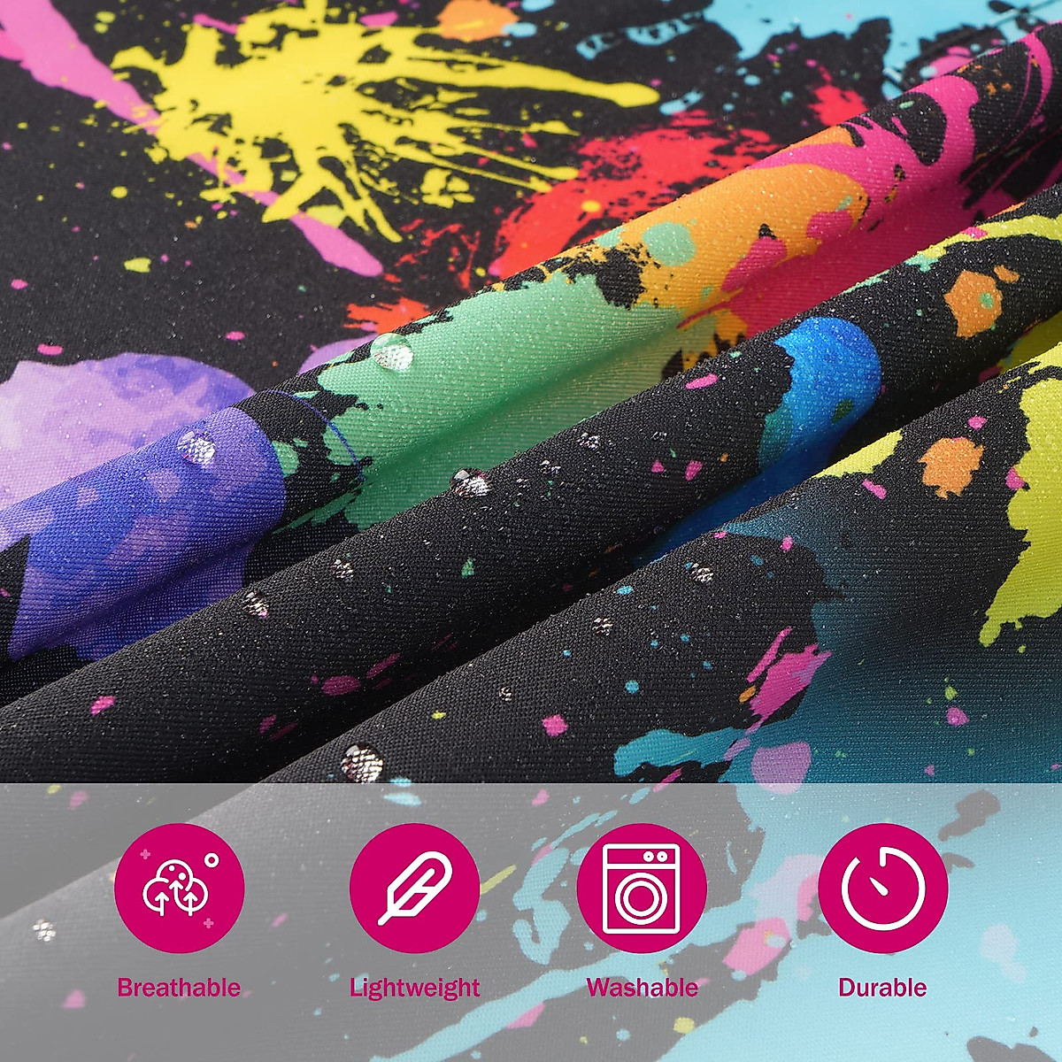 ASPMIZ Artist Painting Apron for Adults, Colorful Art Cooking Aprons, Waterproof Kitchen Bib Apron with Pockets, Adjustable Kitchen Aprons for Men Women Chef Gardening Baking, 27.6" x 31.5", Black