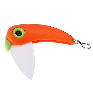 TOPINCN Ceramic Paring Knife Mini Kitchen Fruits Vegetable Ceramic Folding Handle Pocket Knife Camping Knives Cutting Tools 4 Colors (Red)