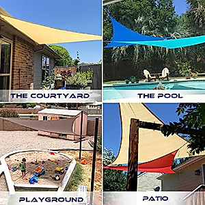 Windscreen4less 12' x 12' x 12' Sun Shade Sail Triangle Outdoor Canopy Cover UV Block for Backyard Porch Pergola Deck Garden Patio (Beige)