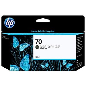 HP 70 Matte Black 130-ml Genuine Ink Cartridge (C9448A) for DesignJet Z5400, Z5200, Z3200, Z3100 & Z2100 Large Format Printers