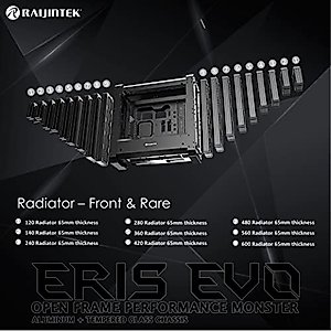 RAIJINTEK ERIS EVO, EEB/EATX case with Tempered Glass Side Panel, Maximum CPU Cooler Height up to 170 mm, Supports up to 5×2.5" HDD or 5×2.5" HDD/SSD