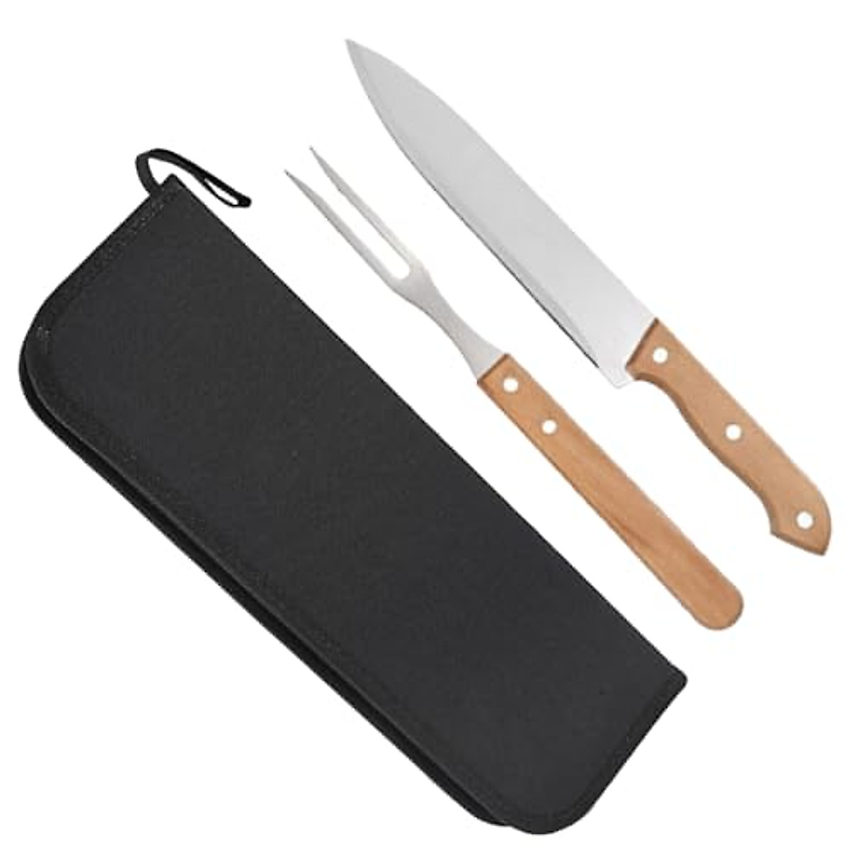 GANAZONO 5 Sets Barbecue and Fork Tools Chef Carving Fork Poultry Serving Fork Camping Reusable Flatware Outdoor BBQ Home Tools Outdoor Barbecue Tool Heavy Grill Travel Wooden Handle