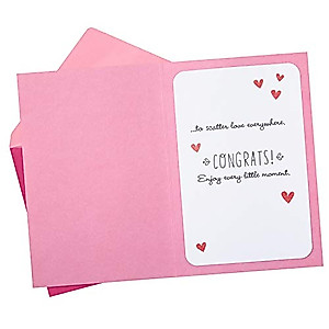 Hallmark Baby Shower Card for Baby Girl (Pink Elephant)