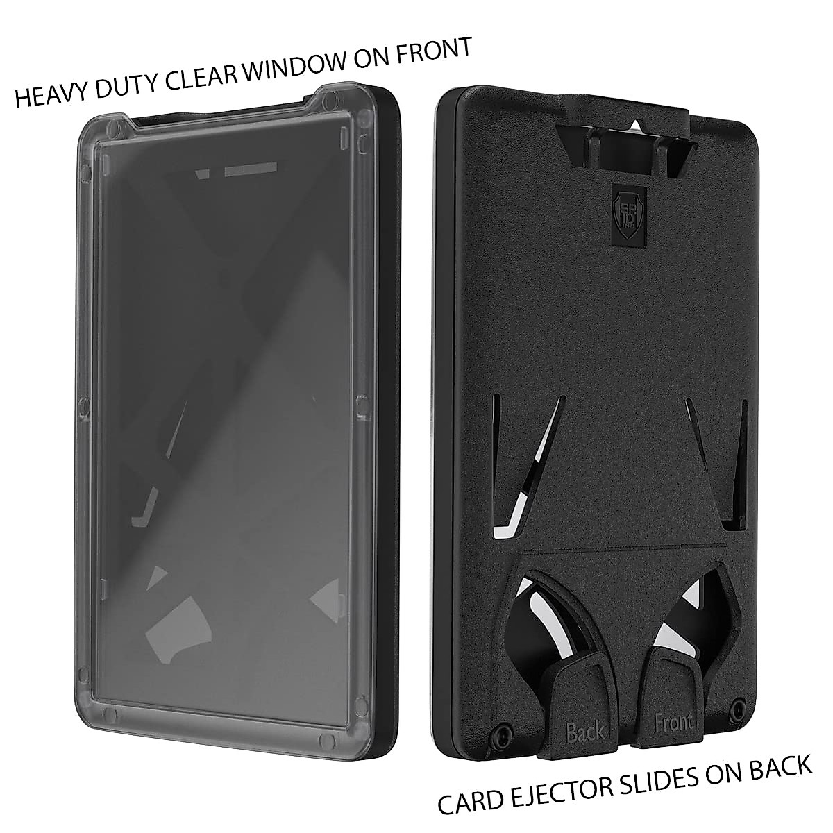 Specialist ID Vertical Top Load Three Card Badge Holder - Hard Plastic with Heavy Duty Breakaway Lanyard w Quick Release Metal Clip & Key Ring (One Holder / 3 Cards Inside) (Black)