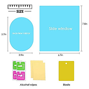 Yinuoday 4pcs Car Rearview Mirror Film Rearview Mirror Adhesive Anti- Fog Anti- Glare Anti- Scratch Rainproof Mirror Film