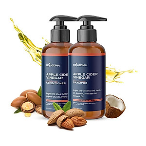 Apple Cider Vinegar Shampoo and Conditioner Set - Clarifying and Restorative For Scalp While Deeply Nourishing Ends - Sulfate Free - Safe For Color Treated Hair - 16oz