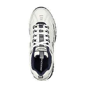 Skechers Men's Energy Afterburn Lace-Up Sneaker, White/Navy, 11 Wide