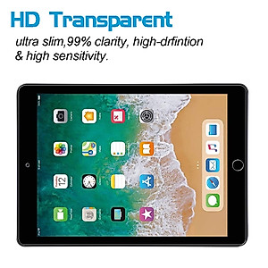 XunyLyee 2-Pack, Screen Protector for iPad 6th Generation 9.7", Tempered Glass for iPad 9.7 Inch 2018/2017 (iPad 6th/5th Generation)