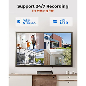 Reolink 5MP PoE Security Camera System Bundle, 12pcs 5MP Smart Human/Vehicle Detection PoE Cameras, a 16CH NVR Pre-Installed with 4TB HDD(Include 8 x 18M Cat5 Cable)