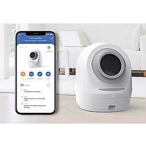 Smarty Pear Leo's Loo Too No Mess Automatic Self-Cleaning Cat Litter Box Includes Charcoal Filter, Built-in Scale, Smart Home App with Voice Control