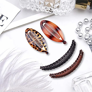 Banana Hair Clips for Women Set - Banana Clips Hair for Thick Hair, banana clips hair for fine hair, Flexible Hair Banana Grips Ponytail Holder Hair Comb Hair Accessories (C)