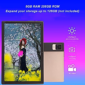 Tablet 10 Inches Android, MT6797 8 Core CPU, Camera 16MP+8MP, 8GB RAM 256GB ROM,Battery 7000mAh, 4G Calling Tablet 5G WiFi,IPS HD Large Screen