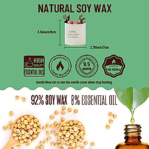 TANSHINE Scented Candle, Soy Wax Candles Aromatherapy Candles for Home Decoration, Scented Candles Gift for Mother Women Friends and Coworkers