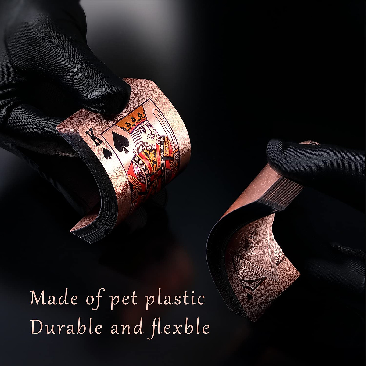 Zayvor 2 Decks Playing Cards Foil Poker Cards Deck of Cards 24K Gold Diamond Foil Poker Cards Waterproof Plastic Cards with Gift Box,Game Tools for Family Game Party- Cool Silver and Rose Gold