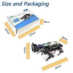 FREENOVE Robot Dog Kit for Raspberry Pi 4 B 3 B+ B A+, Walking, Self Balancing, Ball Tracing, Face Recognition, Ultrasonic Ranging, Camera Servo (Raspberry Pi NOT Included)