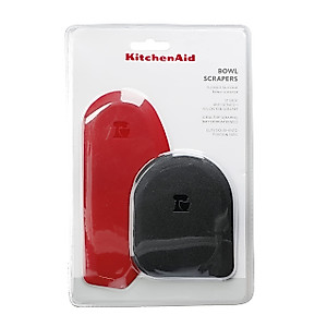KitchenAid Universal Dough Scraper Set for Bowls, Pots and Pans, Non-Stick and Easy Wash, Empire Red - Grey