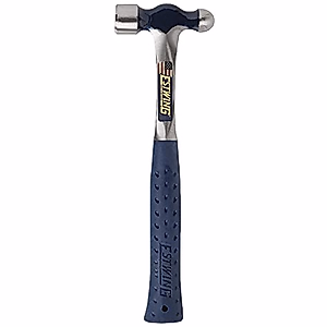 Estwing Ball Peen Hammer - 16 oz Metalworking Tool with Forged Steel Construction &amp; Shock Reduction Grip - E3-16BP , Blue