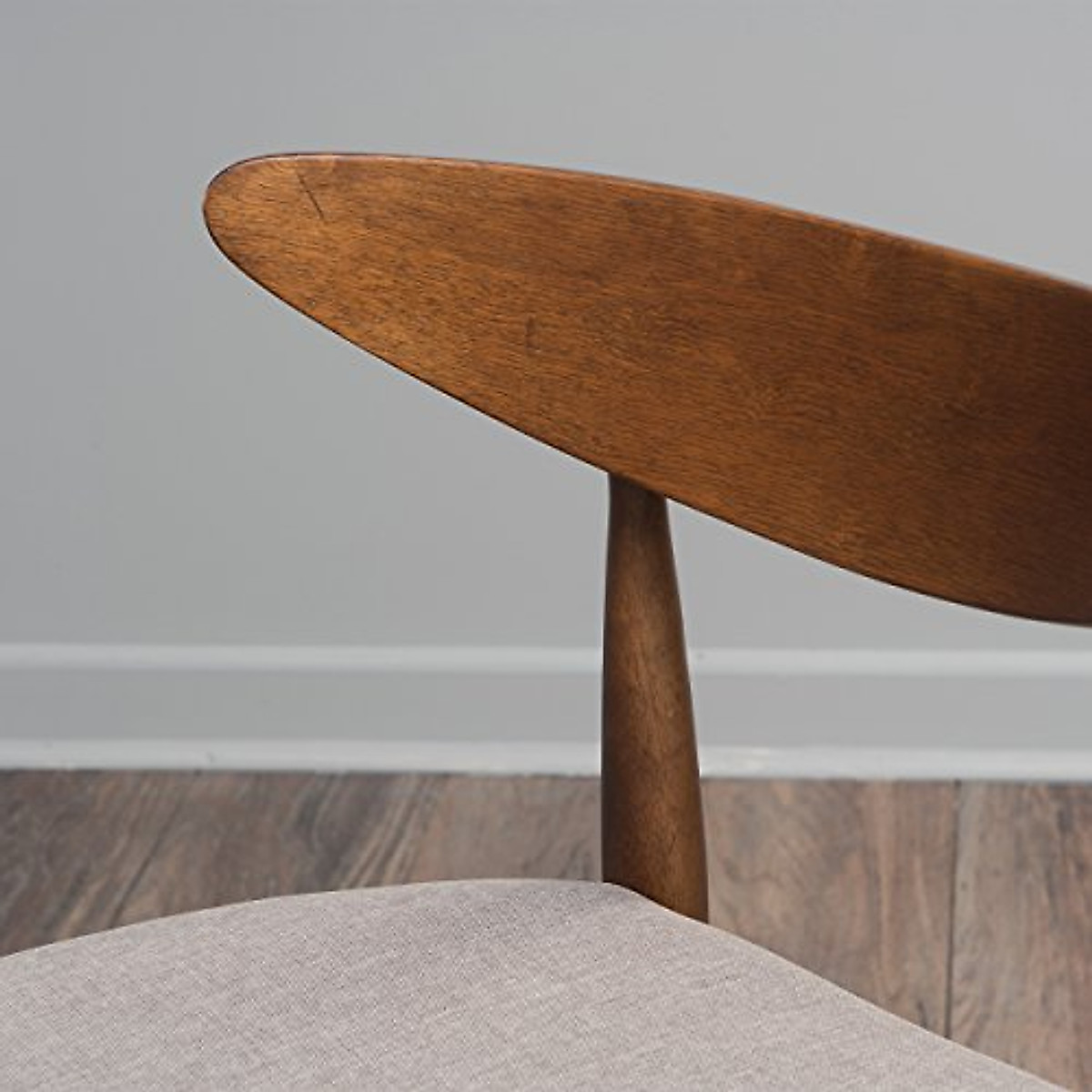 Christopher Knight Home Barron Fabric with Walnut Finish Dining Chairs, 2-Pcs Set, Light Grey / Walnut