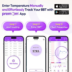 Easy@Home Basal Body Thermometer: BBT for Fertility Prediction with Memory Recall- Accurate Digital Basal Thermometer for Temperature Monitoring with Premom App - EBT-018