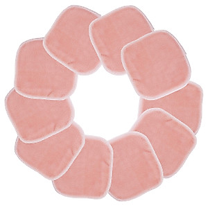 Polyte Premium Hypoallergenic Microfiber Fleece Makeup Remover and Facial Cleansing Cloth, 5 x 5 in, 10 Pack (Light Coral)