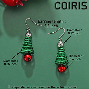 COIRIS Christmas Earrings Christmas Tree Earrings Xmas Dress Up Jewelry Earrings Christmas Jewelry Gift(ER-1220-Tree)