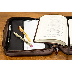 Brown Eagles Reinforced Polyester Bible Cover Case with Handle, X-Large