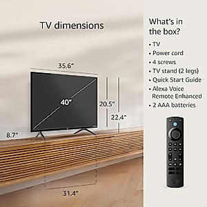 Amazon Fire TV 40" 2-Series (newest model), HD smart TV with Fire TV Alexa Voice Remote, stream live TV without cable