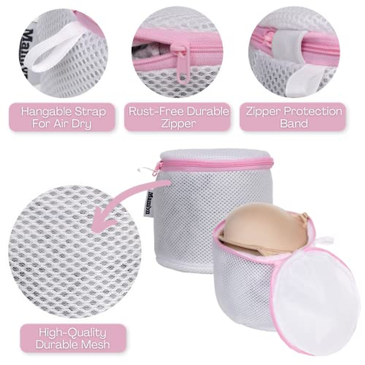 Mamlyn Mesh Bra Bags for Washing Machine, Lingerie wash Bags for Laundry