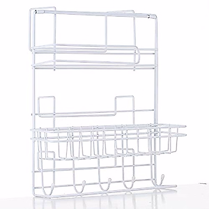Ritioner Refrigerator Rack, Fridge Side Shelf Multi-Layer Sidewall Holder, Multifunctional Kitchen Supplies Organizer Household Hanging Hook Folding Fridge Storage for Narrow Spaces by Everyday Home