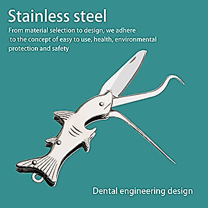 Portable Toothpicks, Stainless Steel Toothpicks, Reusable Toothpicks, Portable Tools, Keychain Tools Camping Toothpicks with Bottle Opener for Outdoor Picnic Trips (Argent)