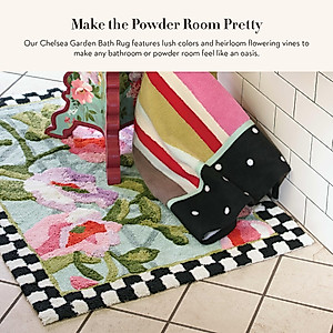 MACKENZIE-CHILDS Bath Rug, Bath Mat for Bathroom Use, Cotton Rug, Chelsea Garden