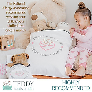 Teddy Needs A Bath! Premium Quality Washer Bag/Dryer Bag, Laundry Bag for Toys, Dolls, Plush Animals and Delicate Clothes, Suitable for Washer and Dryers, (20” x 30”) - 100% Cotton - Large