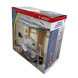 Optimus F-4092 9-Inch Industrial-Grade High-Velocity 2-Speed Fan, 1-Pack, Silver Coated