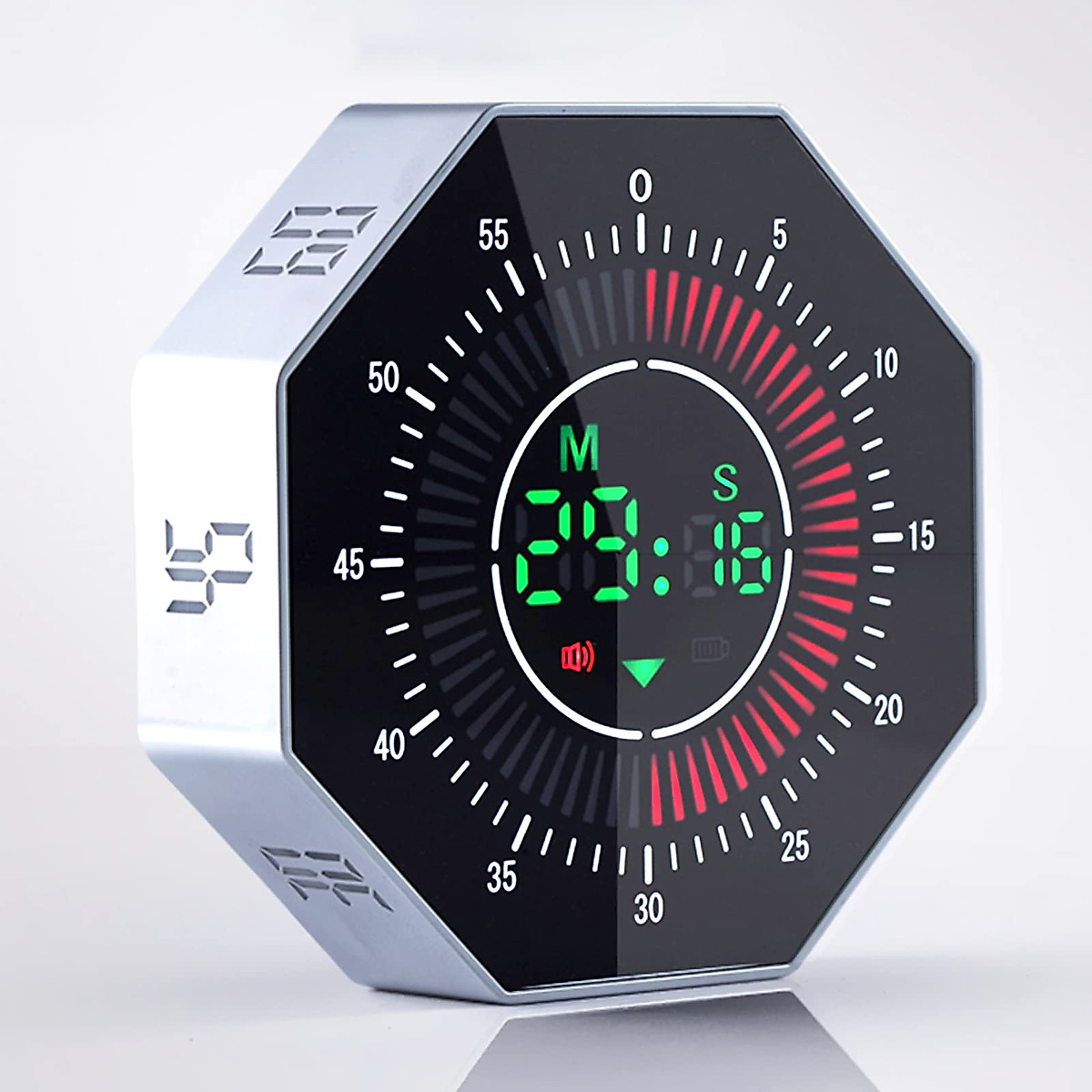 Ousmile Flip Visual Timer, 60-Minute Countdown Pomodoro Timer for Kids and Adults, Magnetic Productivity Timer for Cooking Office, Kitchen, Classsroom, Work