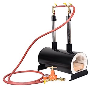 LCyindu Forge Furnace with Dual Burners, Extensive Capacity, Oval Propane Forges for Blacksmithing, Suitable for Artist Hobby Beginner Friendly DIY Knife Making Tool Farriers Furnace