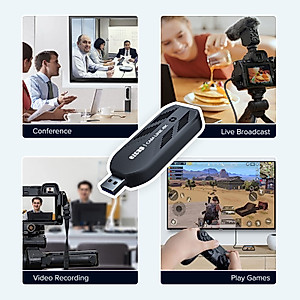 Cam Link 4K, External Camera Capture Card, 4K30/1080p120 for Streaming and Record via DSLR, Camcorder, Actioncam, Low-Latency for Video Conferencing, Live Streaming, Gaming, on OBS, Zoom, Windows, Mac