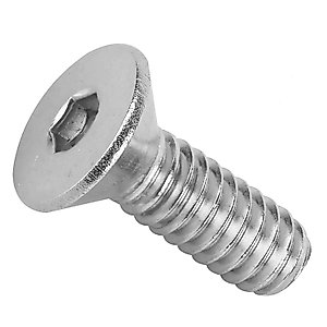 KINJOEK 100 Packs 1/4-20 x 3/4 Inch Flat Head Socket Cap Screws, Allen Hex Socket Drive Countersunk Bolts, 304 Stainless Steel 18-8, Full Thread, Bright Finish, Heavy Duty Hexagon Machine Screw