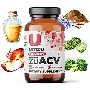 UMZU zuACV Prebiotics Supplement | Apple Cider Vinegar Prebiotic Blend Supports Digestion, Gut Health & Immunity | Relieves Occasional Bloating w/No Vinegar Taste (30 Day Supply | 90 Capsules)